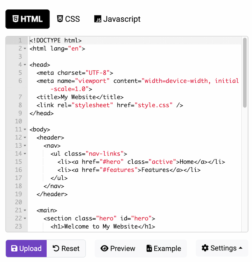 Upload your website for free | GetSite